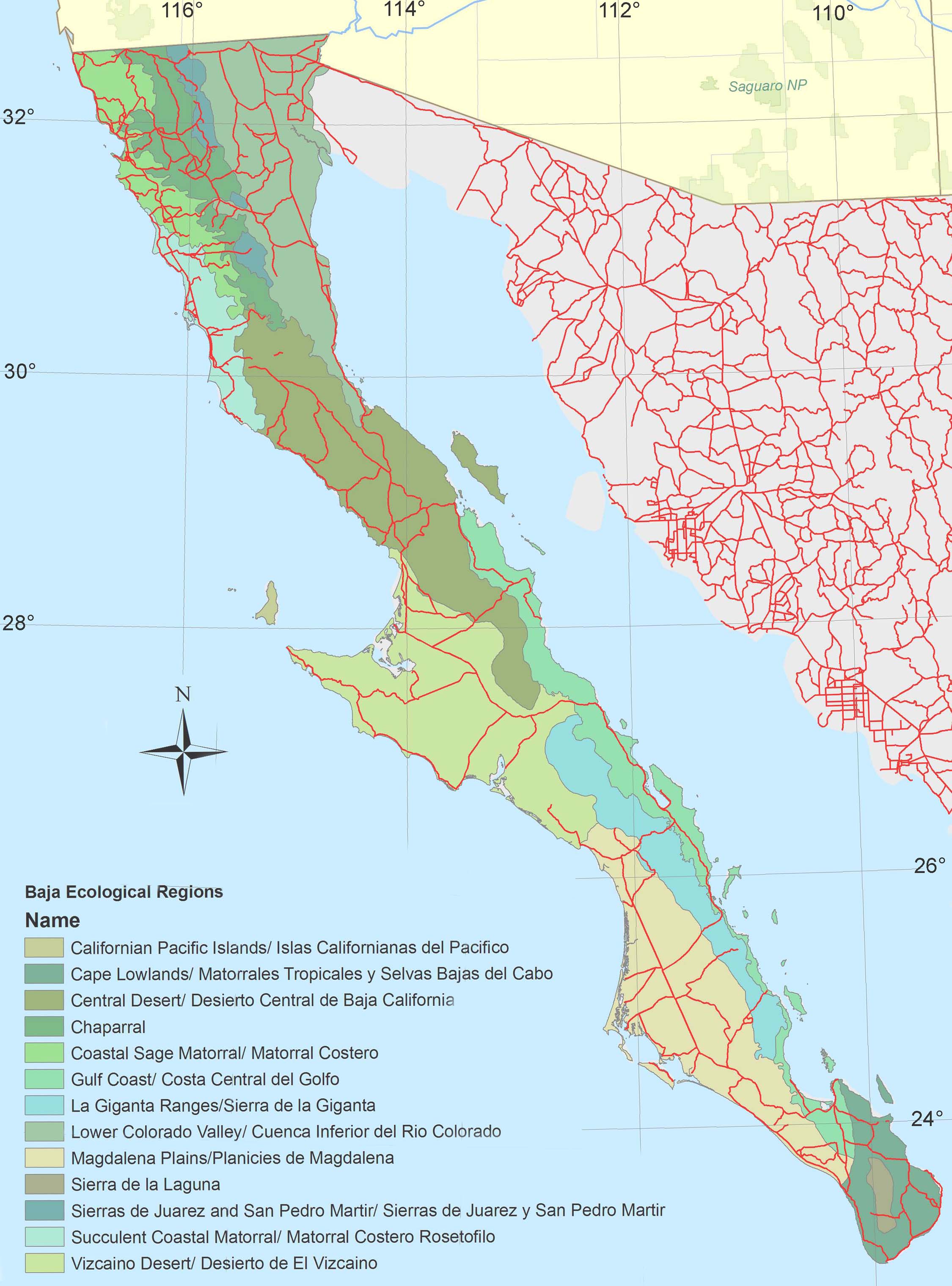Baja Flora Distribution Map